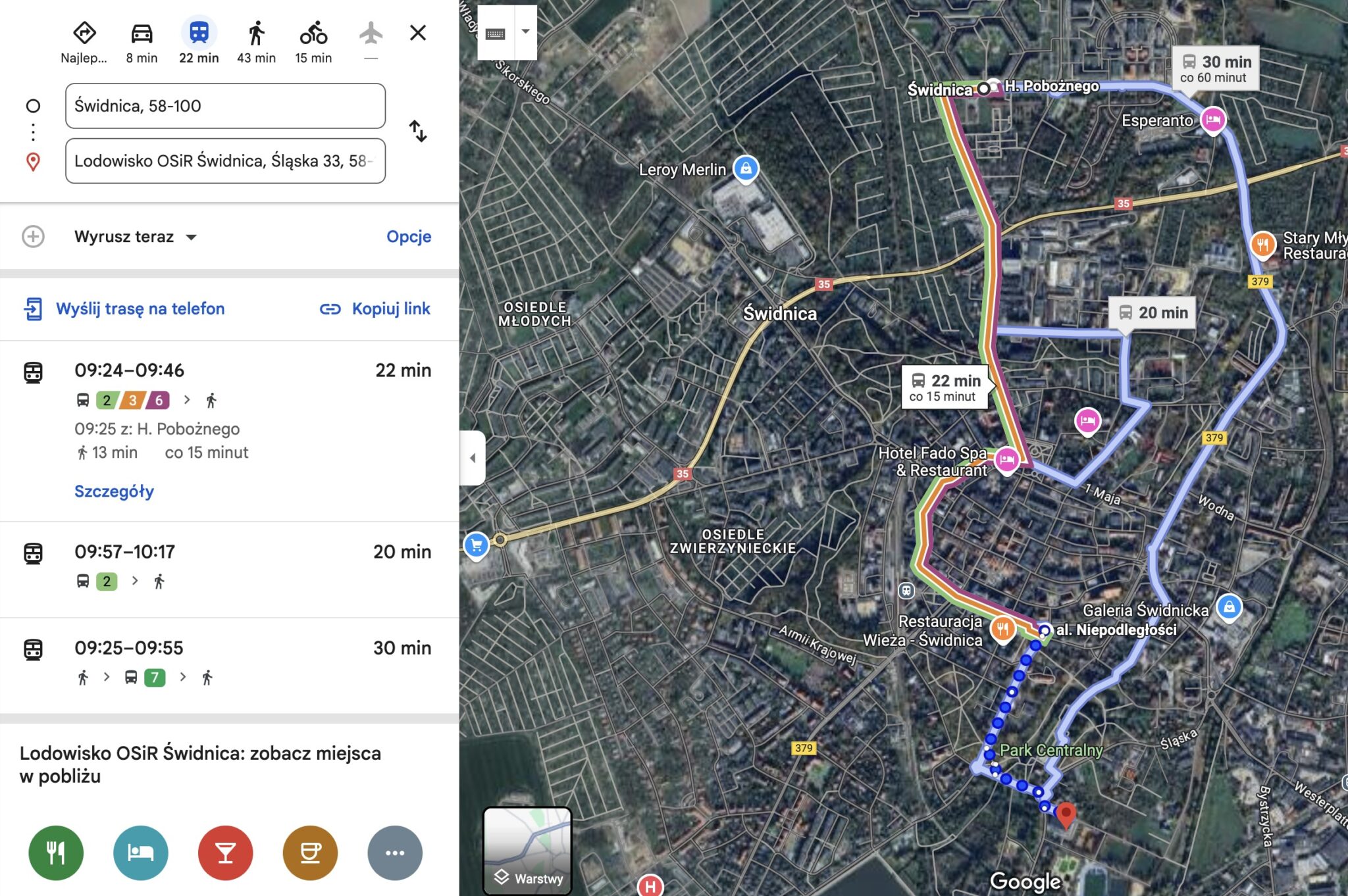 Podróż świdnickimi autobusami można już zaplanować korzystając z Map ...